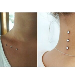 Titanium Dermal Jewelry, Piercing Kit 14g Nape Jewelry With Gem ...