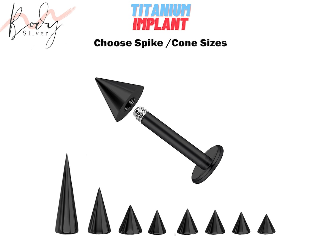 Black Spike Labret Stud Piercing Jewelry Titanium Flatback Lip Jewelry ...