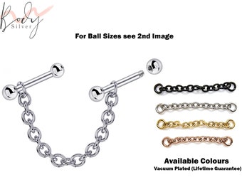 Industrial Cartilage Piercing Bar With Black Chains 21 - Etsy