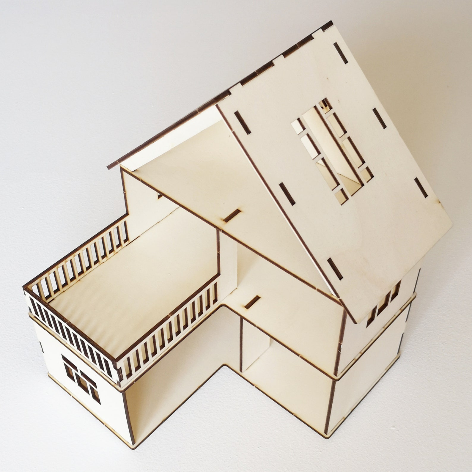 Model House Kit, Doll House Kit, Laser Cut Wooden Kit, Two Storey Doll ...