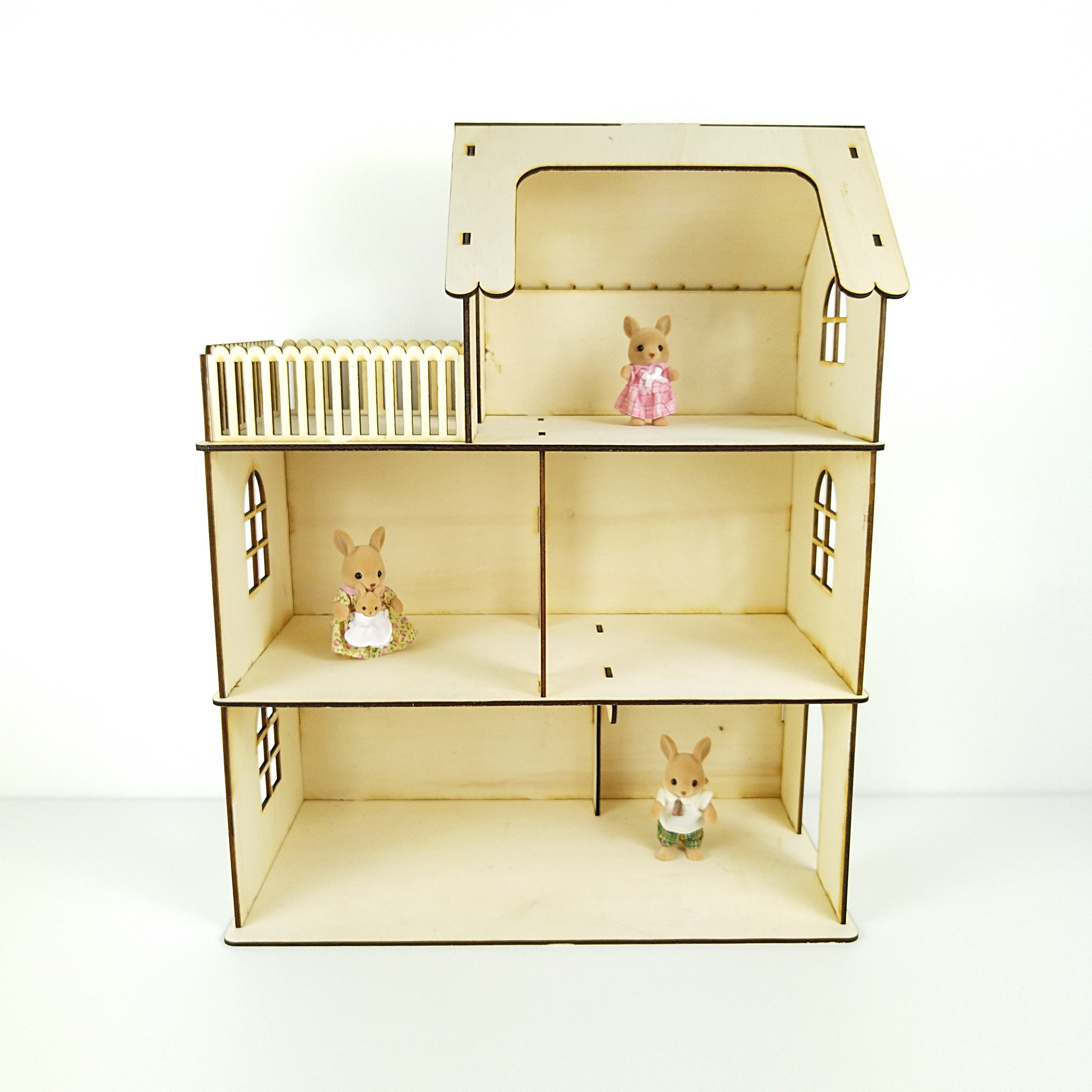 Model House Kit, Doll House Kit, Laser Cut Wooden Kit, UV Printed, Two ...