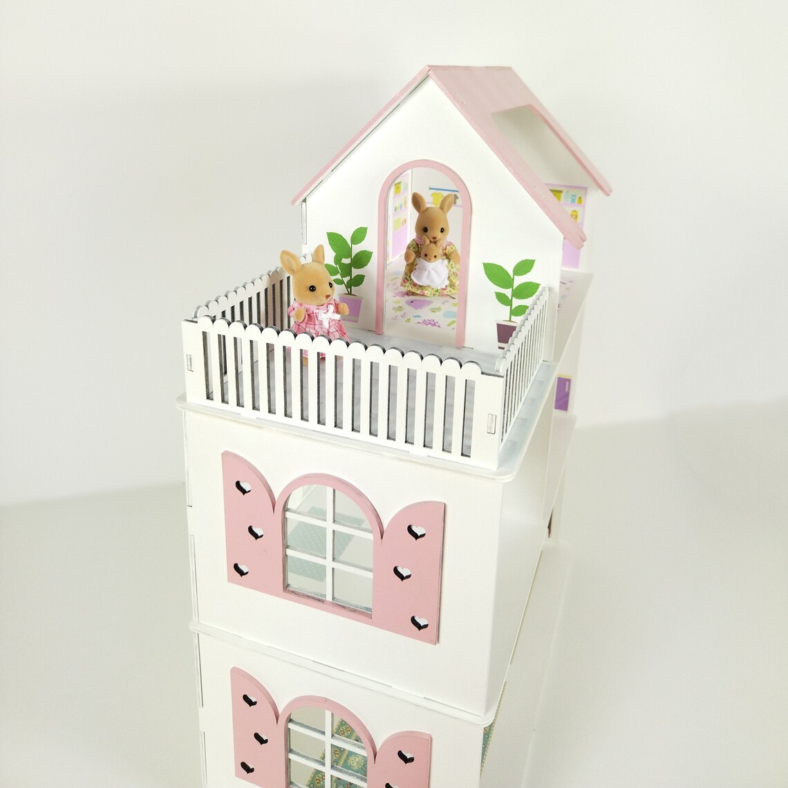 Model House Kit, Doll House Kit, Laser Cut Wooden Kit, UV Printed, Two ...