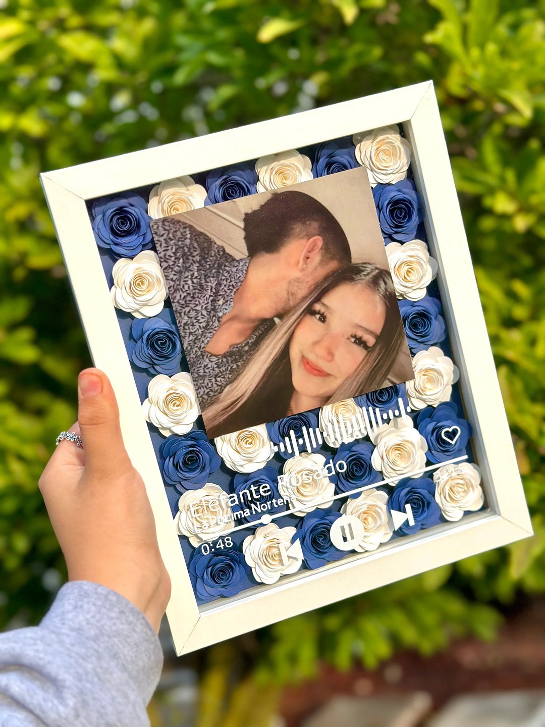 Personalized 8x8 Shadow Box, White or Black Frame Music Shadow Box ...