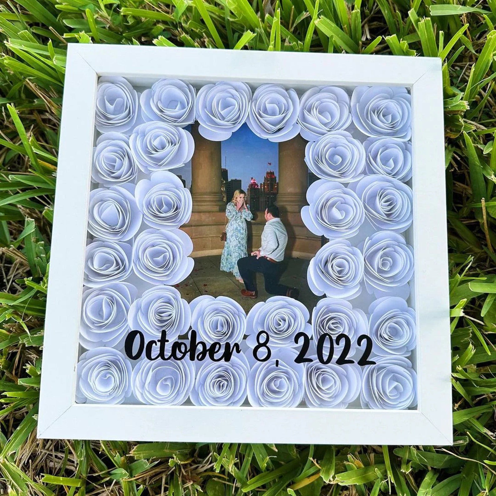 Personalized 8x8 Shadow Box, White or Black Frame Music Shadow Box ...
