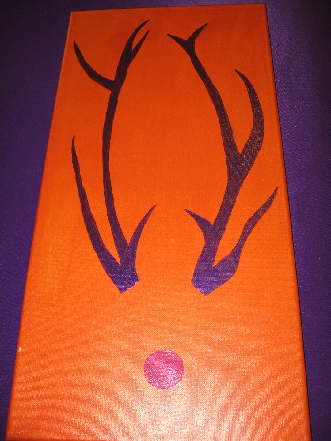 Clemson Themed Rudolph the Red Nosed Reindeer Acrylic Painting - Etsy