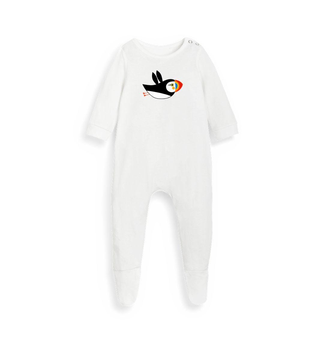 Puffin Baby Sleepsuit - Bullseye - Organic, Sustainable Cotton ...