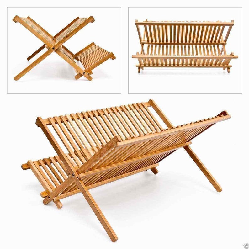 Bamboo Wood Dish Drainer Dinner Plates Rack Stand Cutlery - Etsy UK