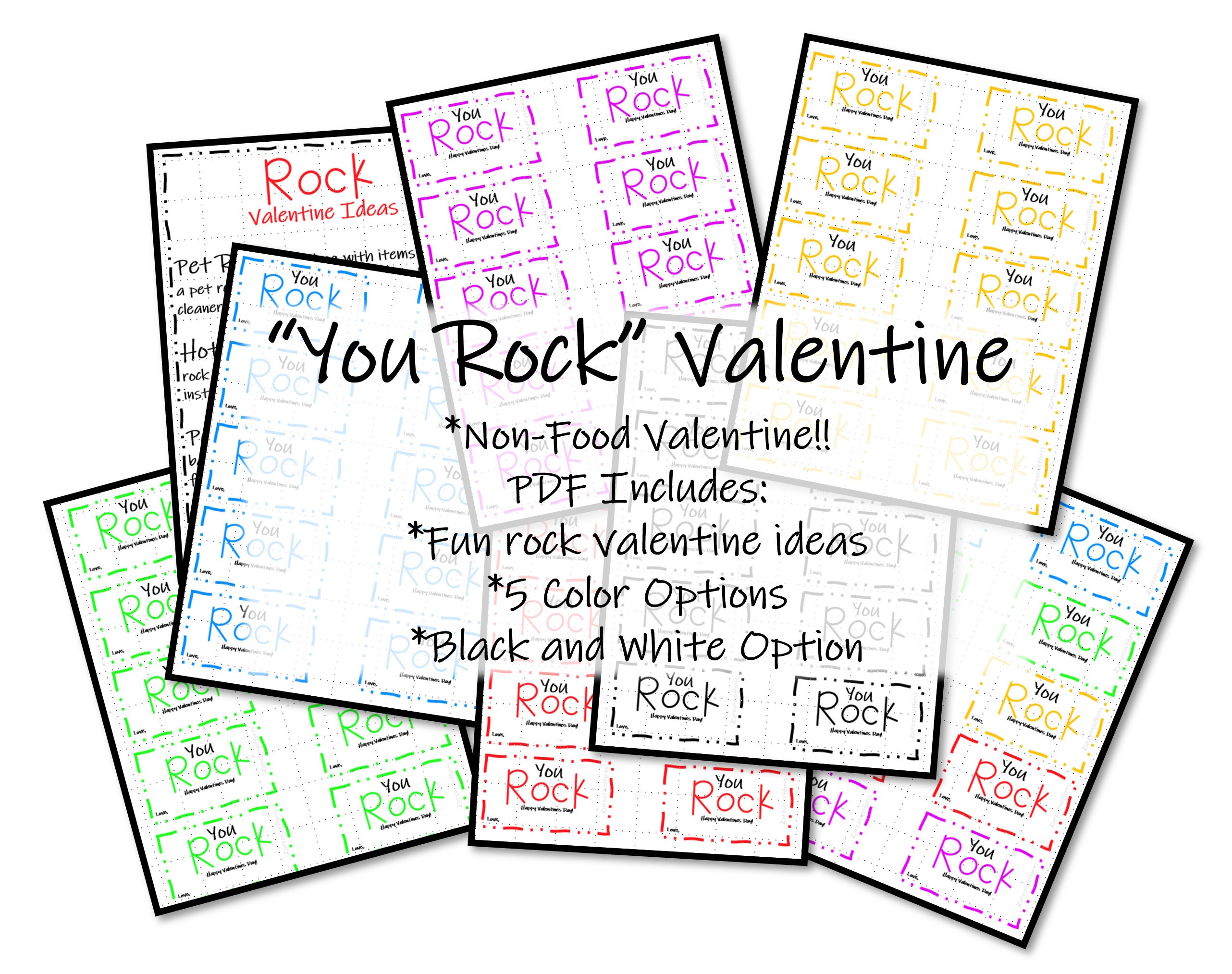 You Rock Valentine! Instant Download, Printable, Non-food Valentine ...