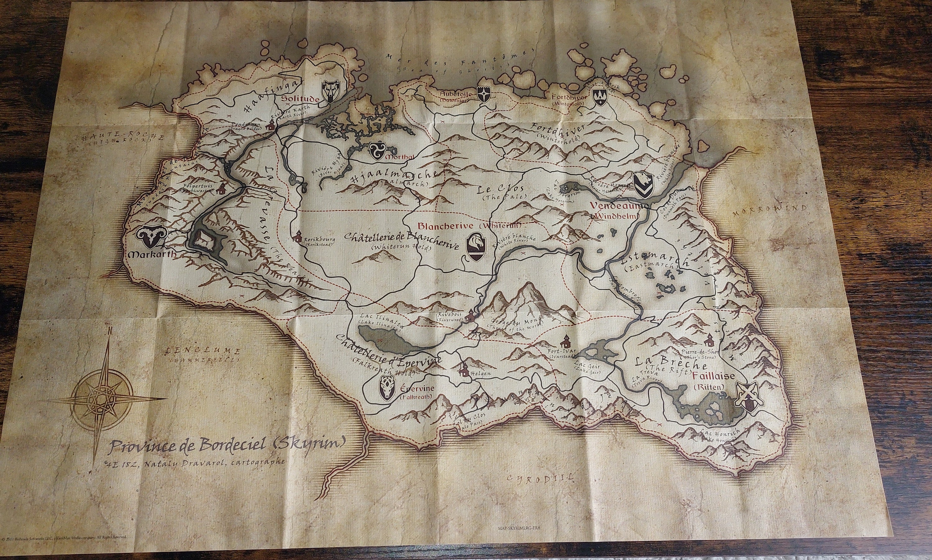 Original Map of Elder Scrolls V: Skyrim/borderie EN - Etsy