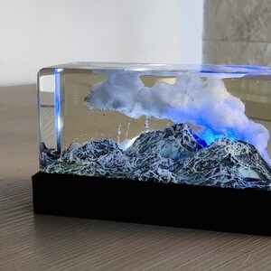 Mountains With Thunderstorm, Resin Diorama, Miniature Sculpture, Snowy ...