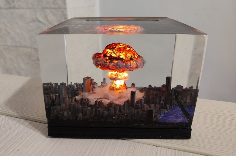 Nuclear Explosion Bomb Resin Diorama Resin Lamp Atomic Bomb - Etsy