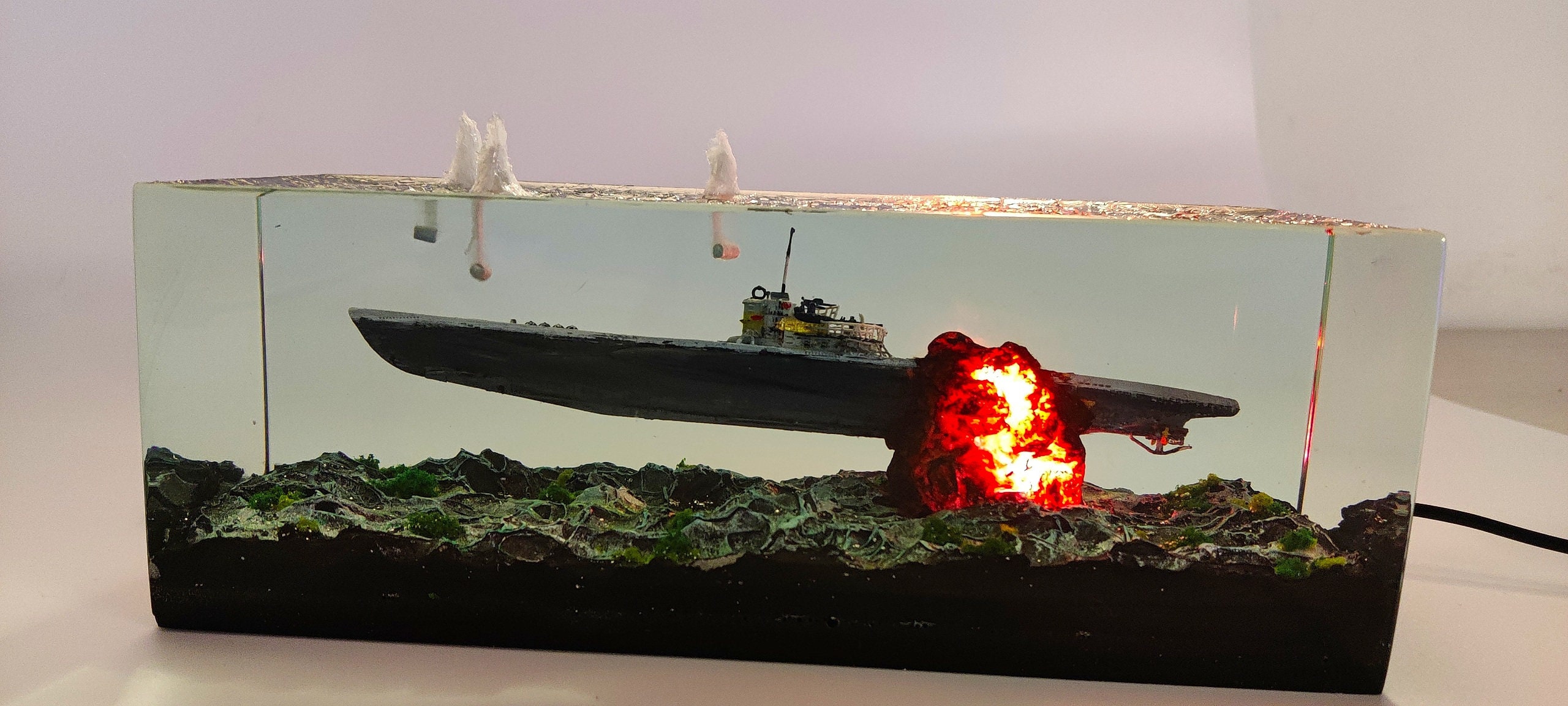 Resin Sculpture, Resin Diorama, German Submarine, Resin Art, 1:350 ...