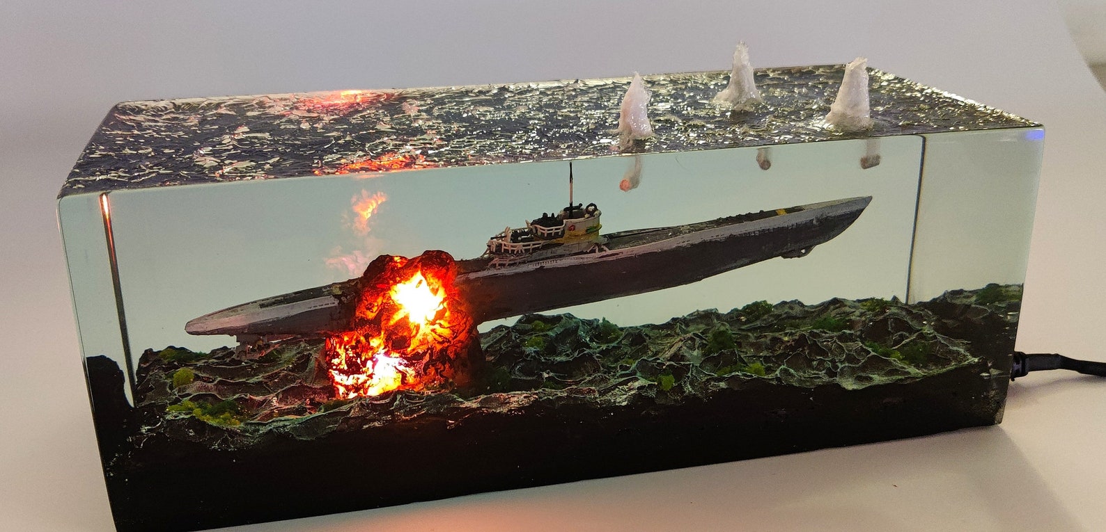 Resin Sculpture, Resin Diorama, German Submarine, Resin Art, 1:350 ...