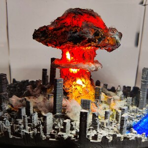 Resin Diorama, Atomic Bomb, Resin Sculpture, Epoxy Resin Art, Small ...