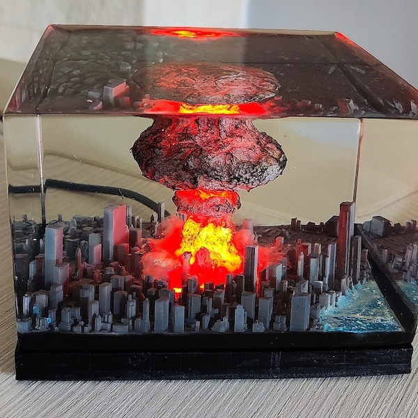Atomic Bomb Resin Lamp - Etsy