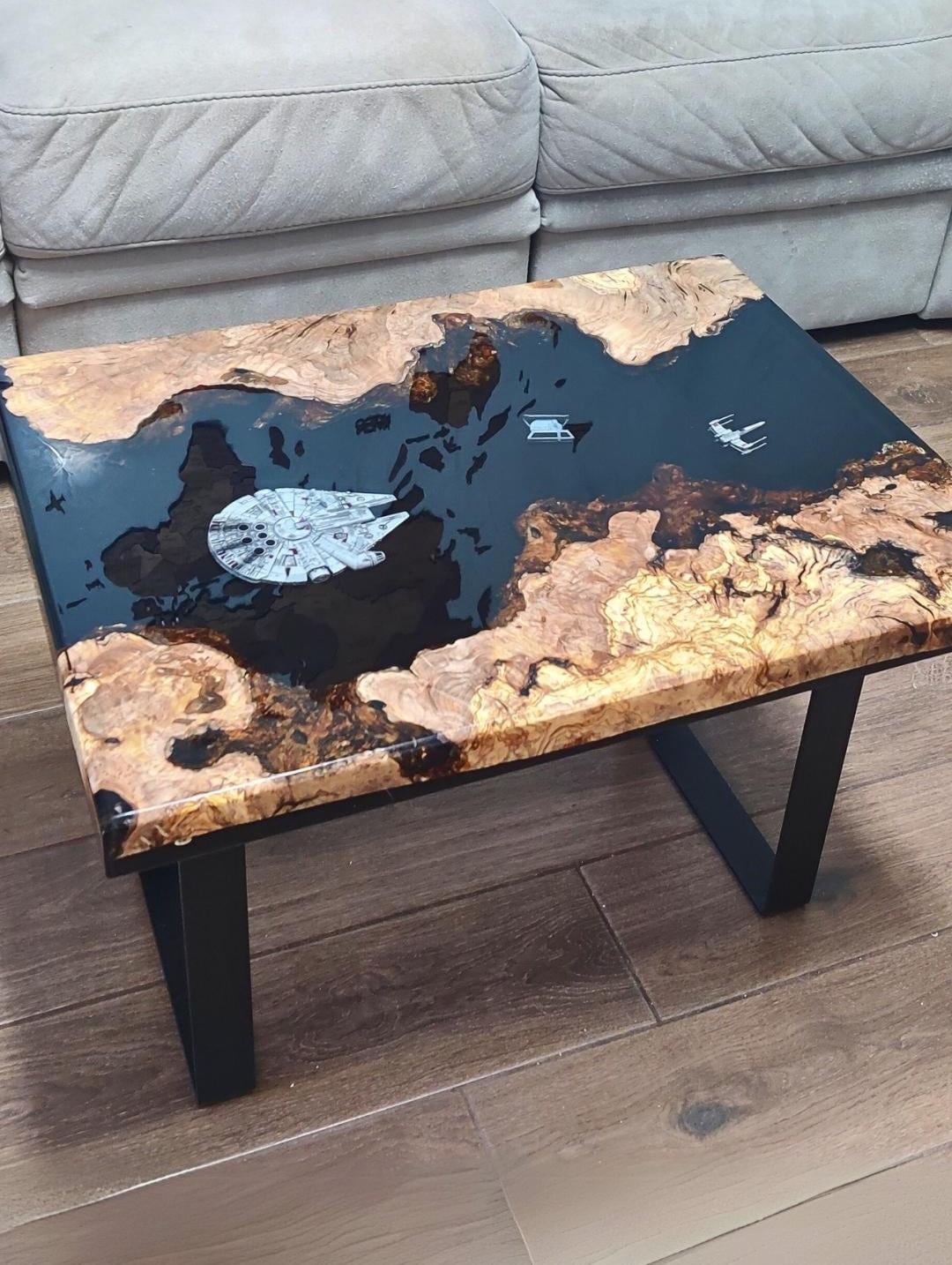 Handcrafted Star Wars Coffee Table - Live Edge Olive Wood Resin Table ...