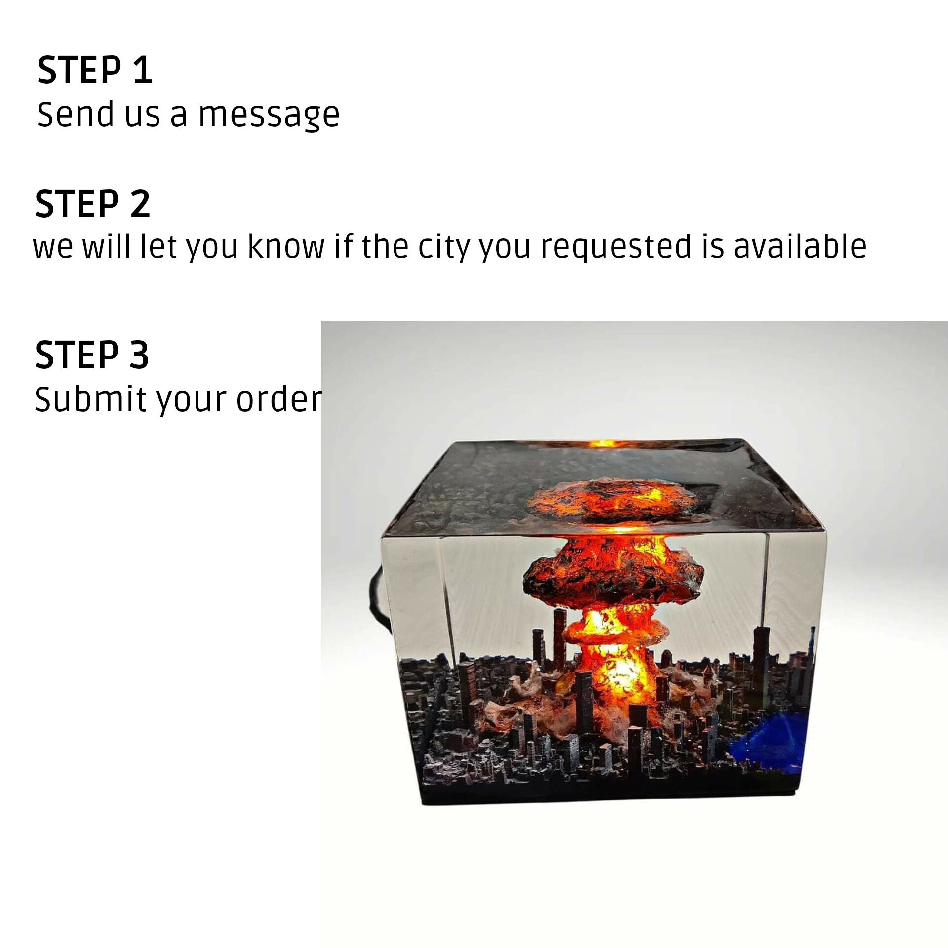 CHOOSE THE CITY, Moscow, Resin Diorama, Atomic Bomb, Resin Sculpture ...