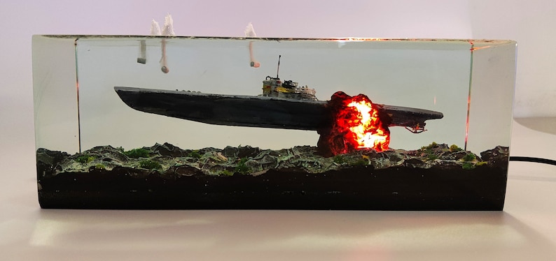 Resin Sculpture, Resin Diorama, German Submarine, Resin Art, 1:350 ...