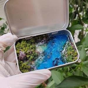Seascape Resin Art Diorama, Tiny Ocean Scene in Repurposed Candy Tin - Etsy