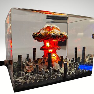 Resin Diorama, Atomic Bomb, Resin Sculpture, Epoxy Resin Art, Small ...