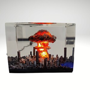 Resin Diorama, Atomic Bomb, Resin Sculpture, Epoxy Resin Art, Small ...