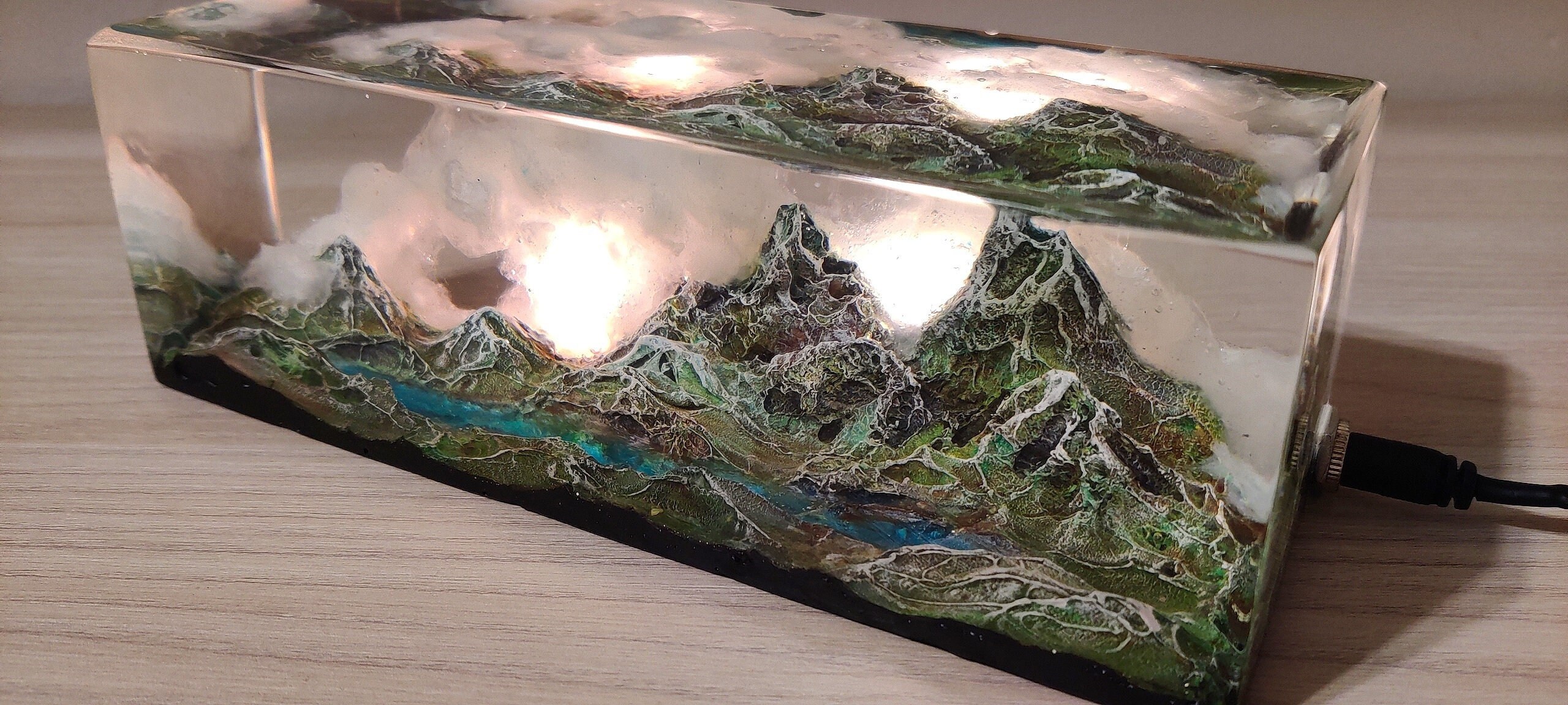 Resin Diorama Sculpture of a Mountain With a Small Lake - Etsy