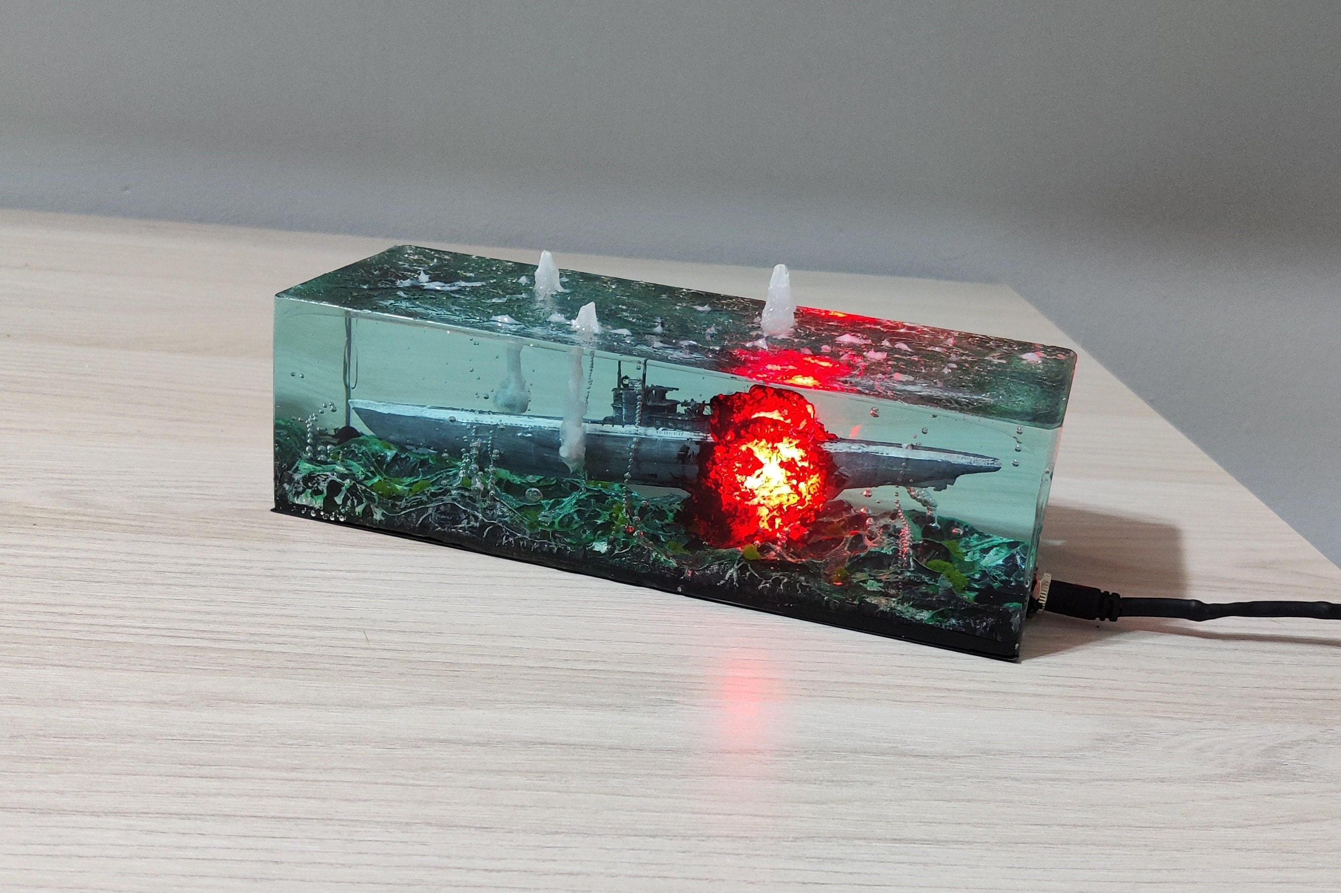 Resin Diorama, Resin Lamp, Resin Sculpture, German Submarine, Resin Art ...