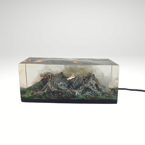 Resin Diorama, Miniature Landscape, Sunset Mountain, Hand-sculpted ...