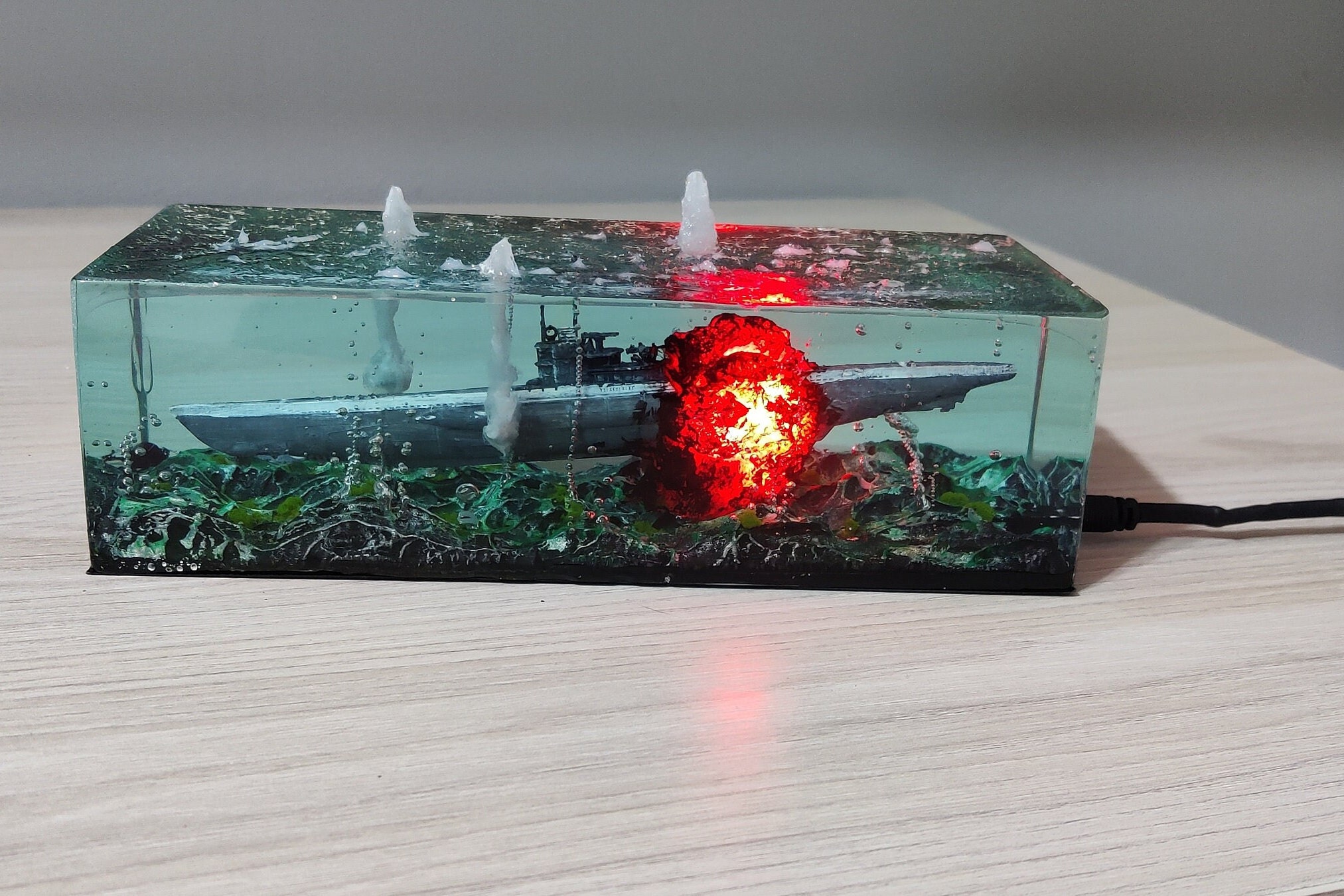 Resin Diorama, Resin Lamp, Resin Sculpture, German Submarine, Resin Art ...