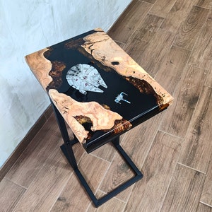 STAR WARS Live Edge Epoxy Coffee Table, Rustic Sofa Table - Etsy