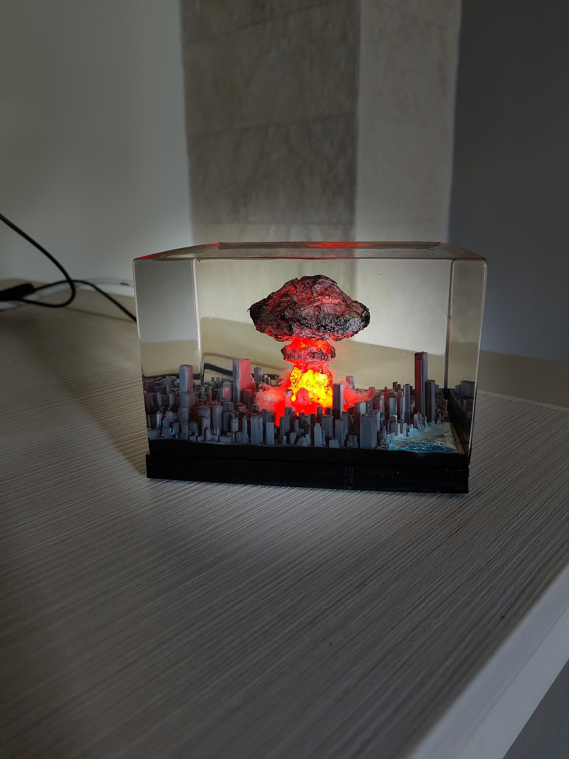 Nuclear Explosion Bomb, Resin Diorama, Resin Lamp, Atomic Bomb Diorama ...