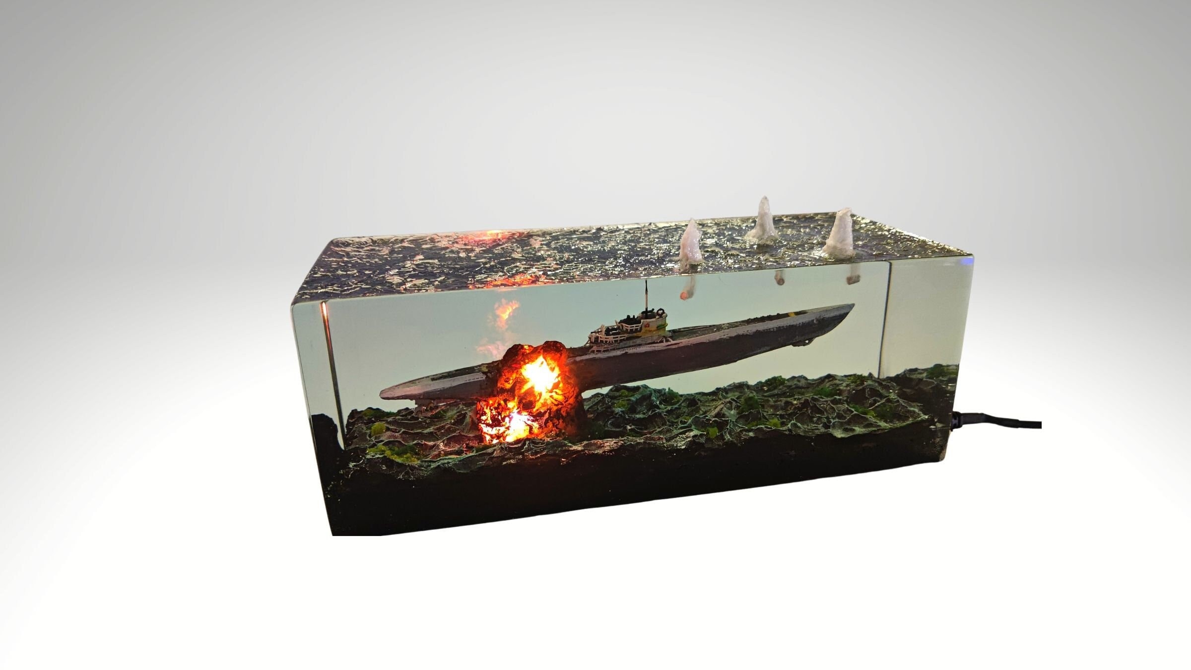 Resin Sculpture, Resin Diorama, German Submarine, Resin Art, 1:350 ...