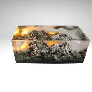 Resin Diorama, Miniature Landscape, Sunset Mountain, Hand-sculpted ...