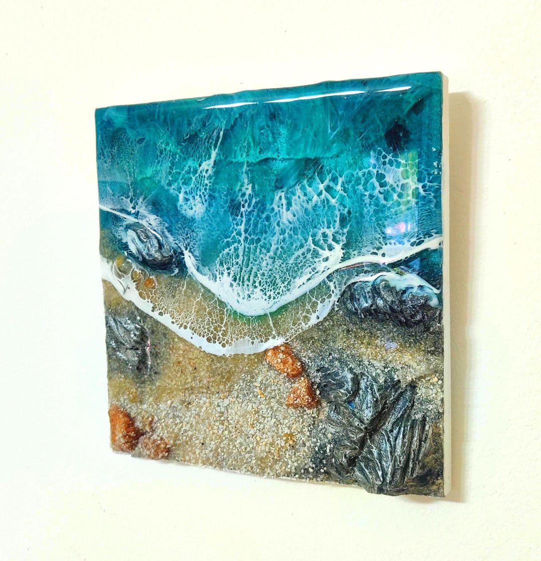 Custom Resin Painting, Large Ocean Wave Resin Art, Art Resin Sea Epoxy ...