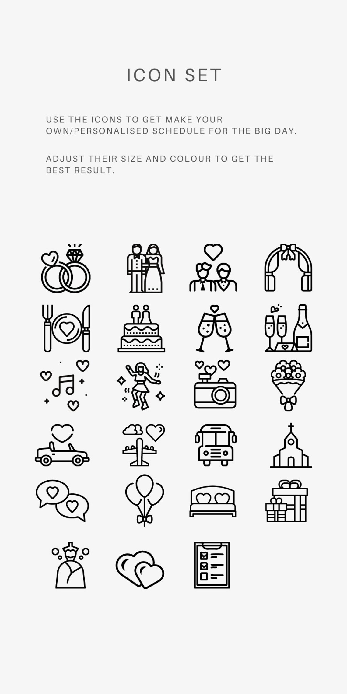 Wedding Program Template With ICONS Printable Floral Wedding Timeline ...