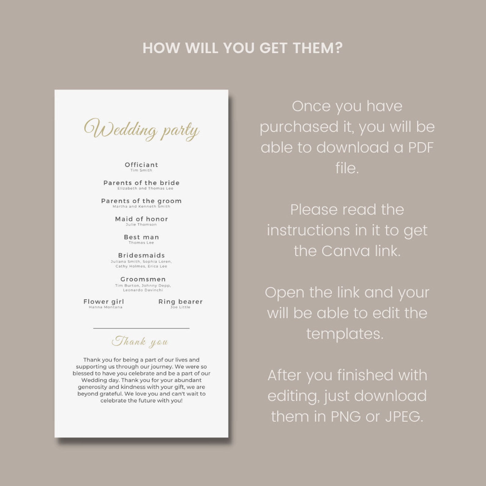 Wedding Program Template With ICONS Printable Floral Wedding Timeline ...