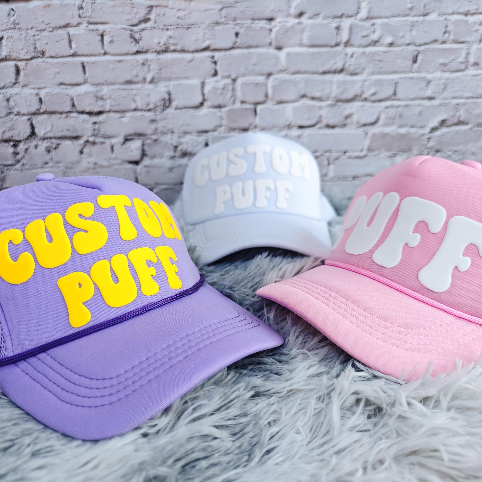 Custom PUFF Print Trucker Hat, 90s Vintage Style Custom Trucker Hat ...