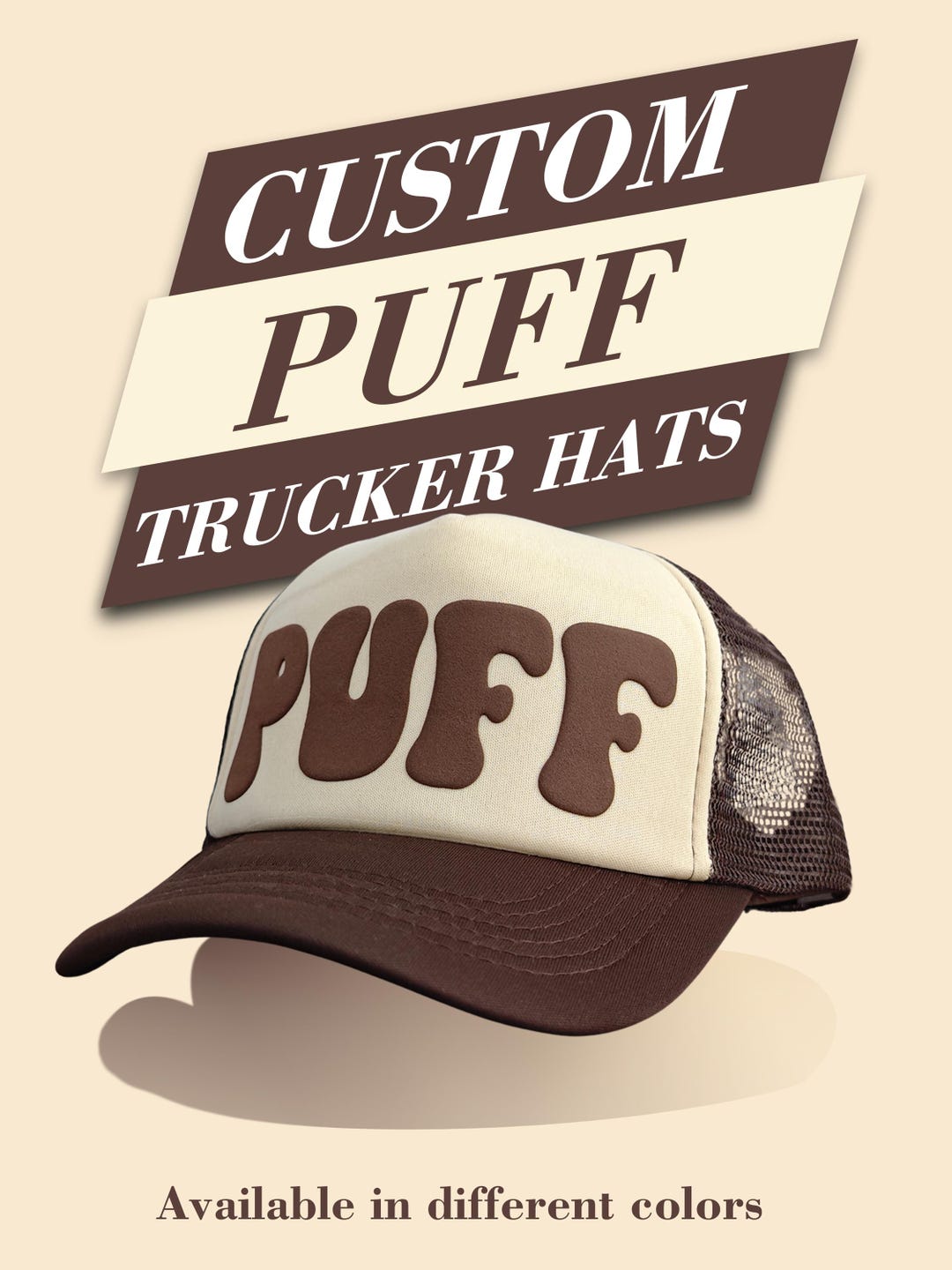Custom Puff Hat,custom Puff Trucker Hat,custom Cursive Hat,puff Print ...