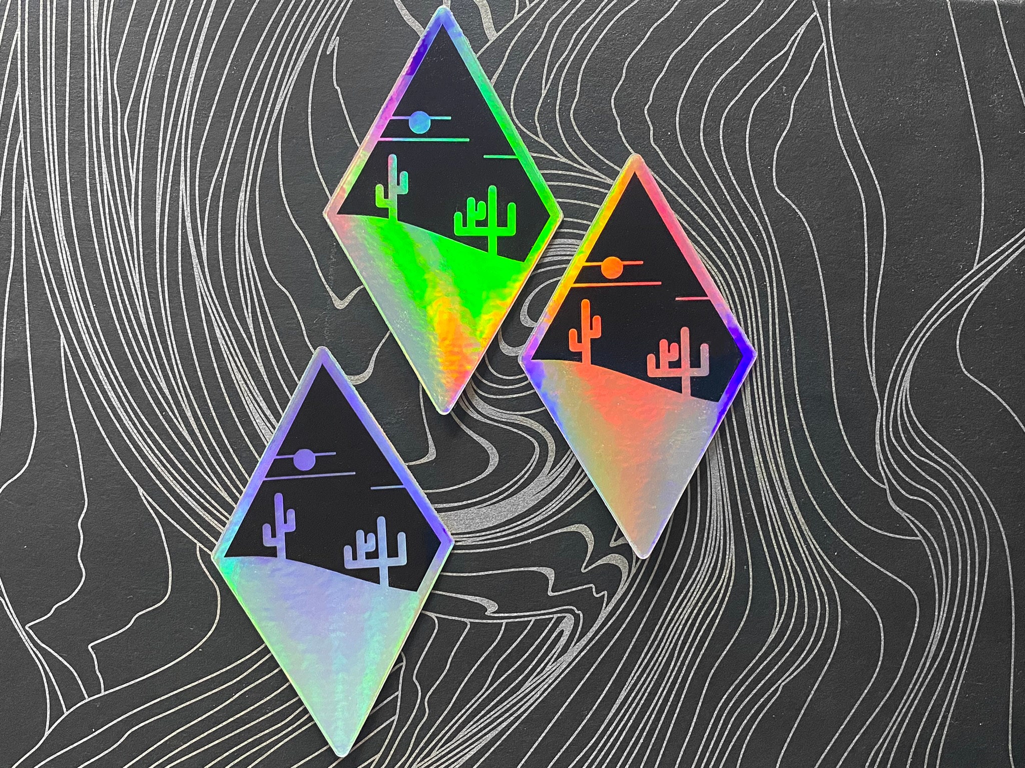 Holographic Inverted Desert Landscape Vinyl Sticker Premium Waterproof ...