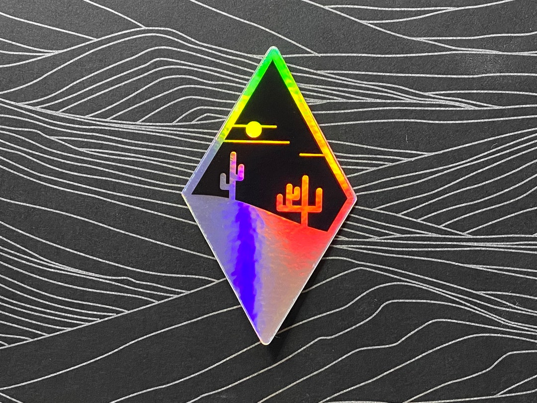 Holographic Inverted Desert Landscape Vinyl Sticker | Premium ...