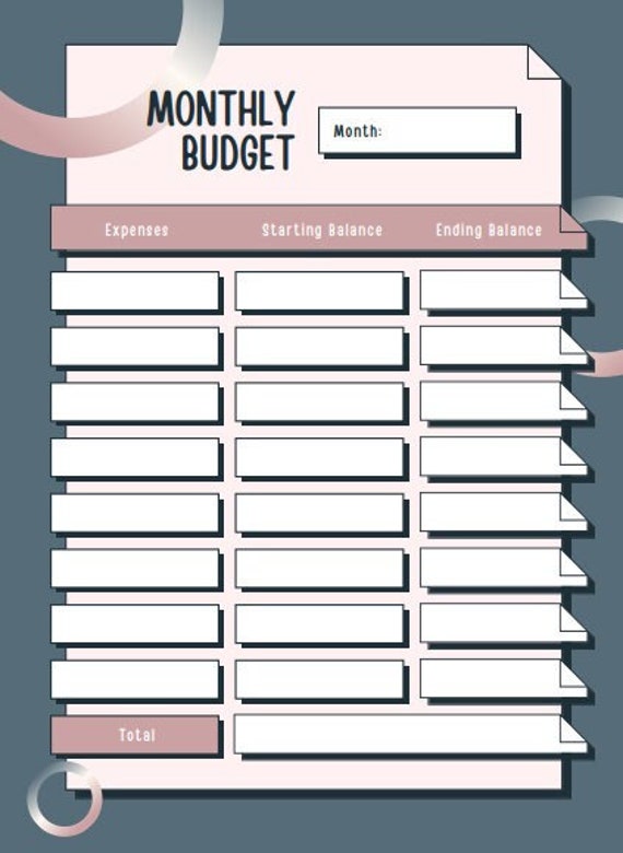 Monthly Finance Planner Budget Planner Templates Financial | Etsy