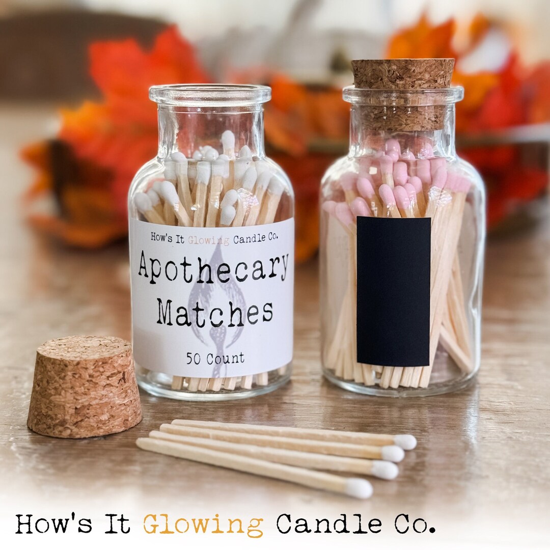 Large Apothecary Jar Matches Decorative & Usable Strike on Bottle 50 X ...