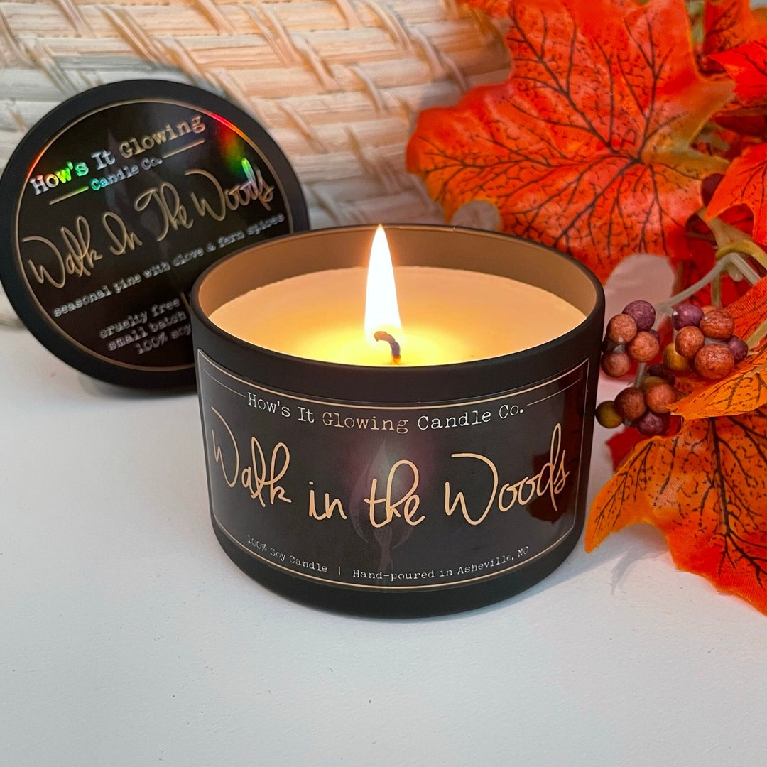 Walk in the Woods Scent Luxury 100% Soy Candle 8oz Tin Natural Vegan ...