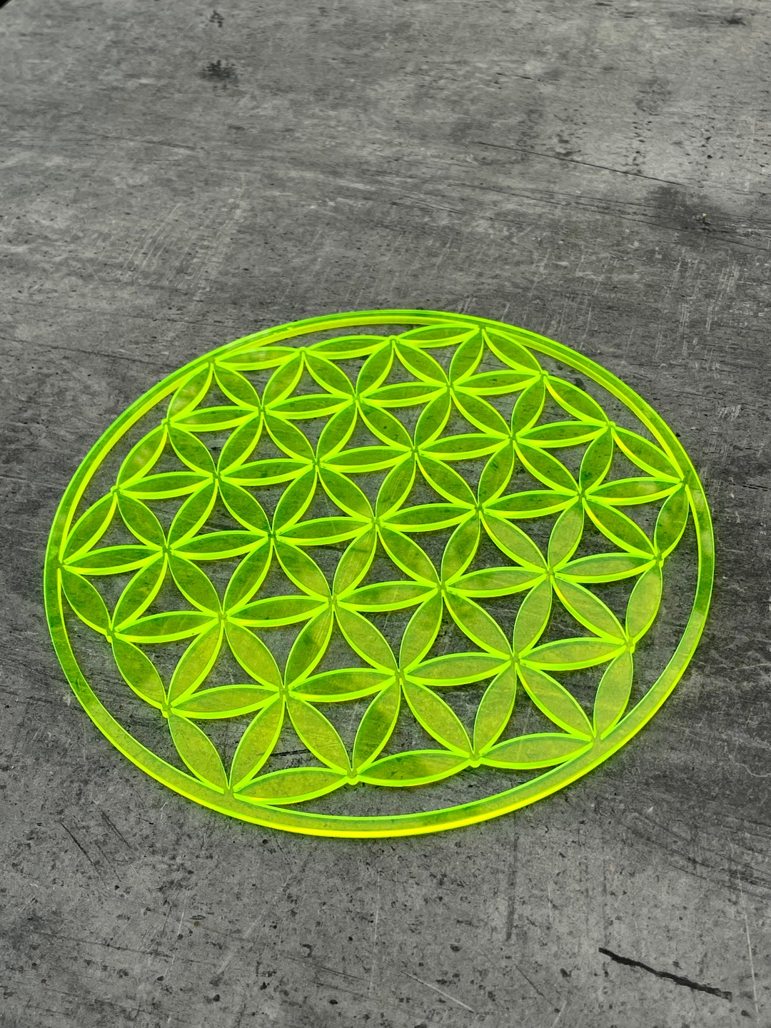Magnificent Flowers of Life in Fluorescent Green Pmma. - Etsy