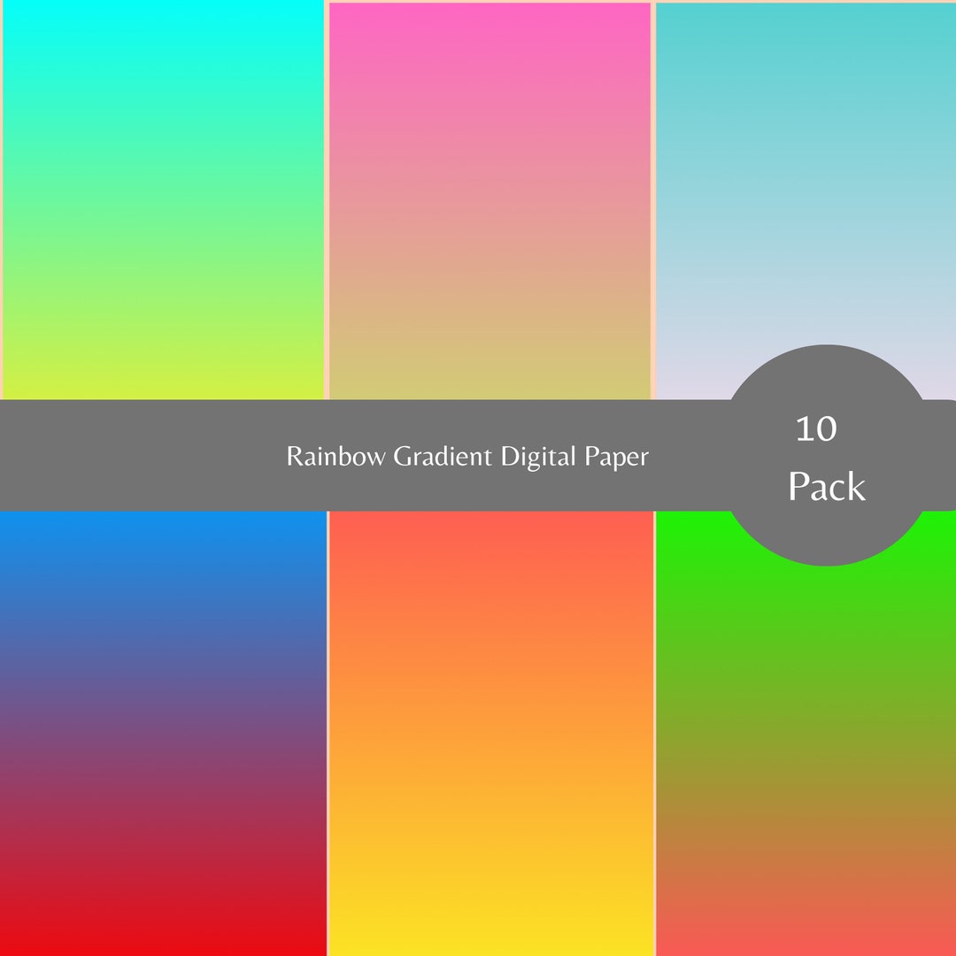 Rainbow Gradient Digital Paper Digital Backgrounds Sublimation Instant Download Commercial Use ...