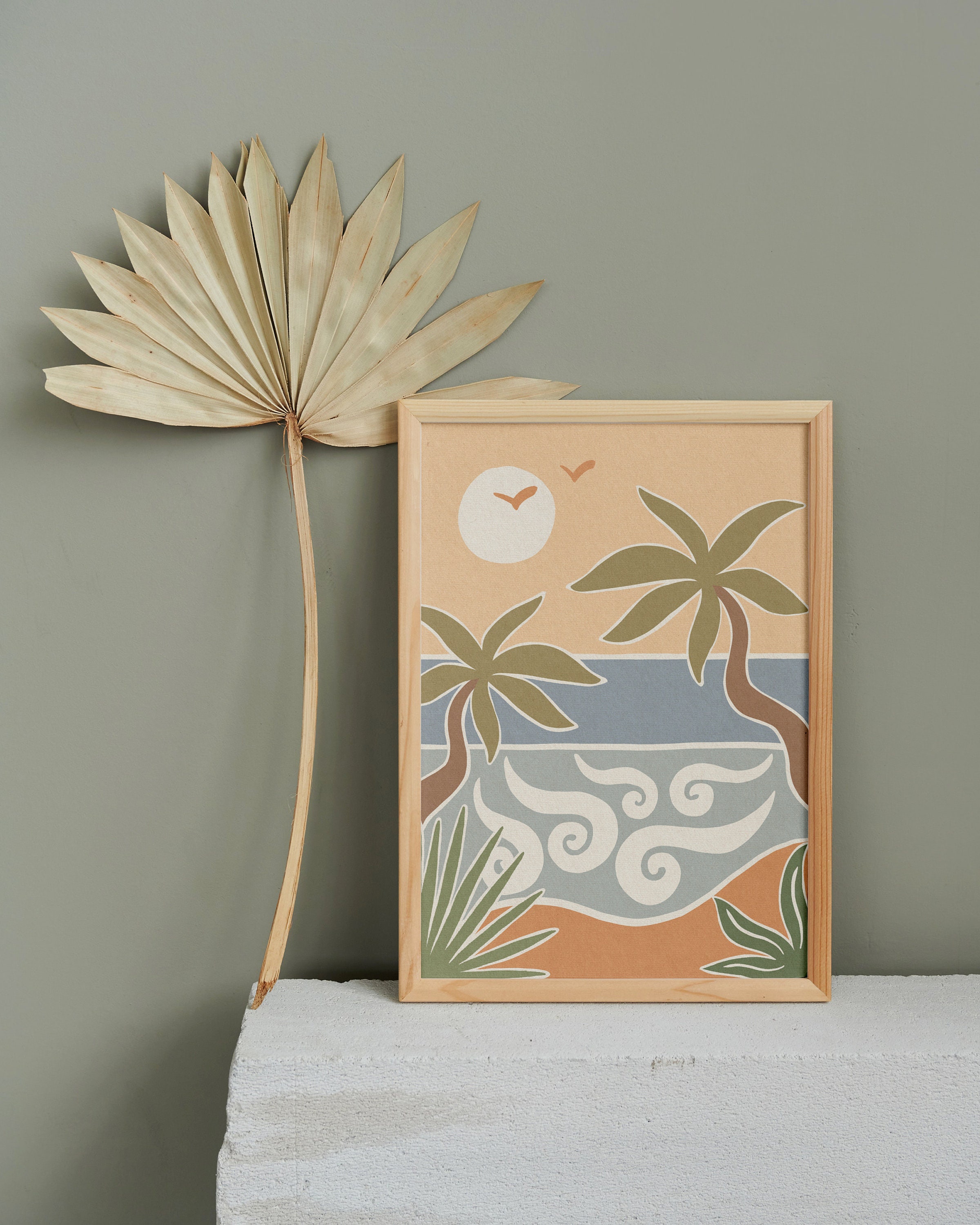 Waves Art Print, Surf Themed Gift, Retro Surf Art, Sunset, Surf ...