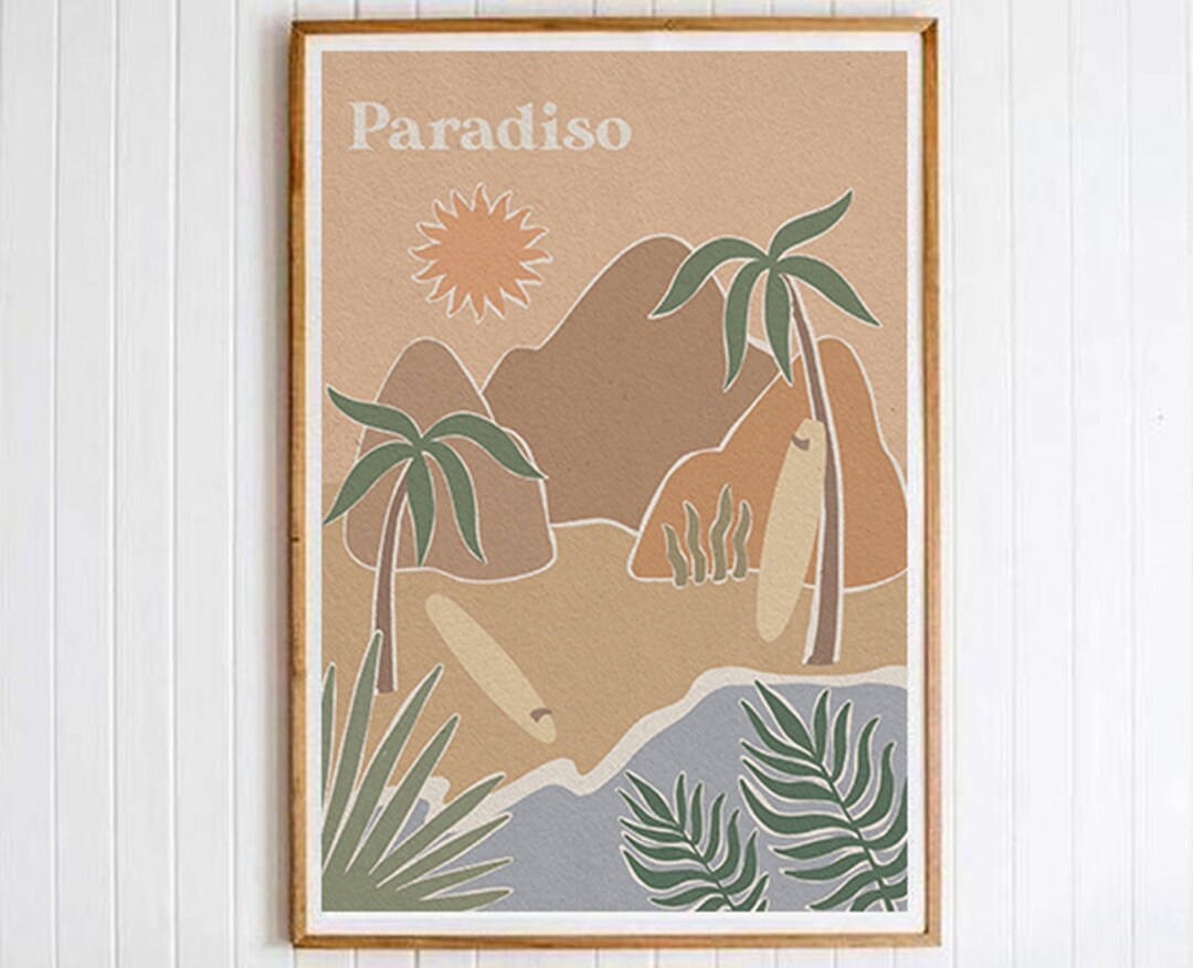 Paradiso Art Print Paradise, Island, Palm Trees, Surf Trip, Surfing ...