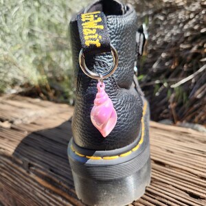 Acrylic Holographic Conch Shell Seashell Metal Grunge Boot Charm With ...