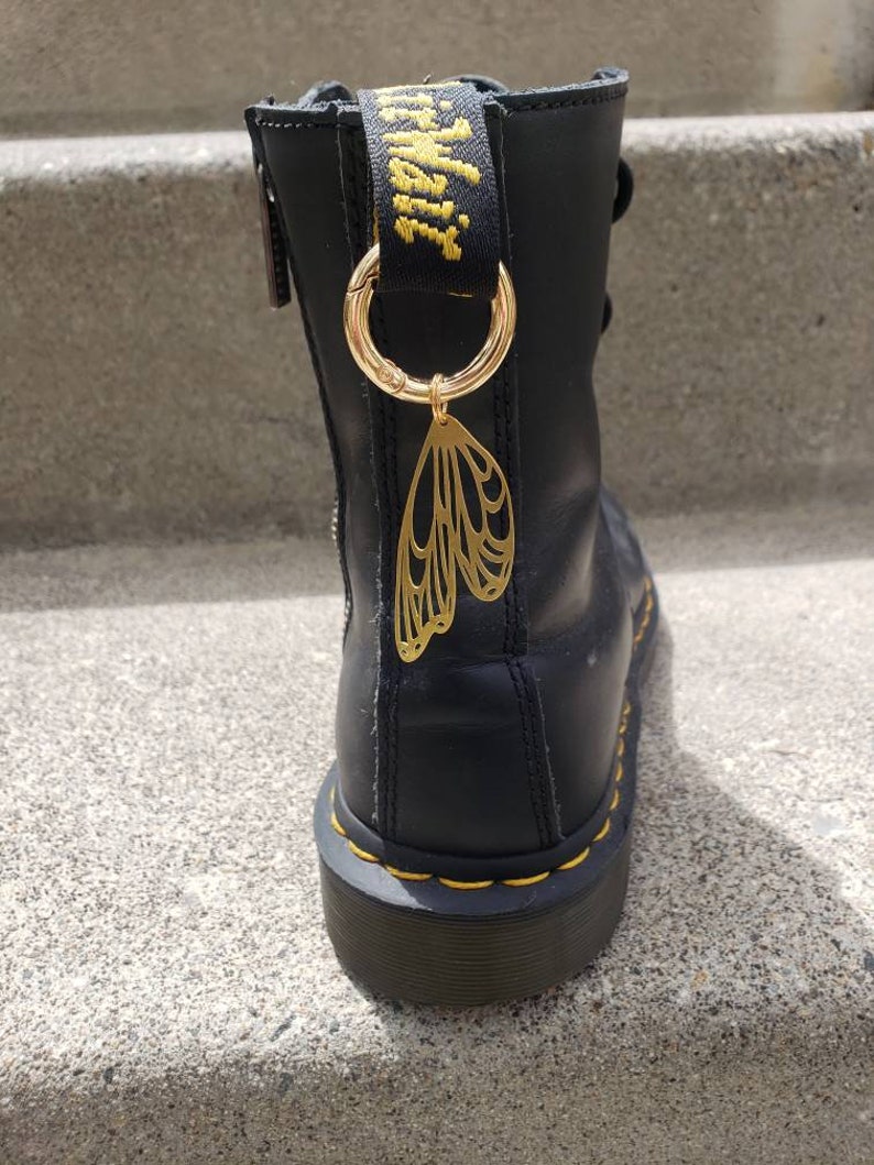 Butterfly Fairy Wing Metal Grunge Boot Charm choice of Gold - Etsy