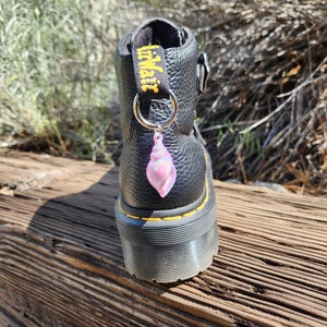 Acrylic Holographic Conch Shell Seashell Metal Grunge Boot Charm With ...